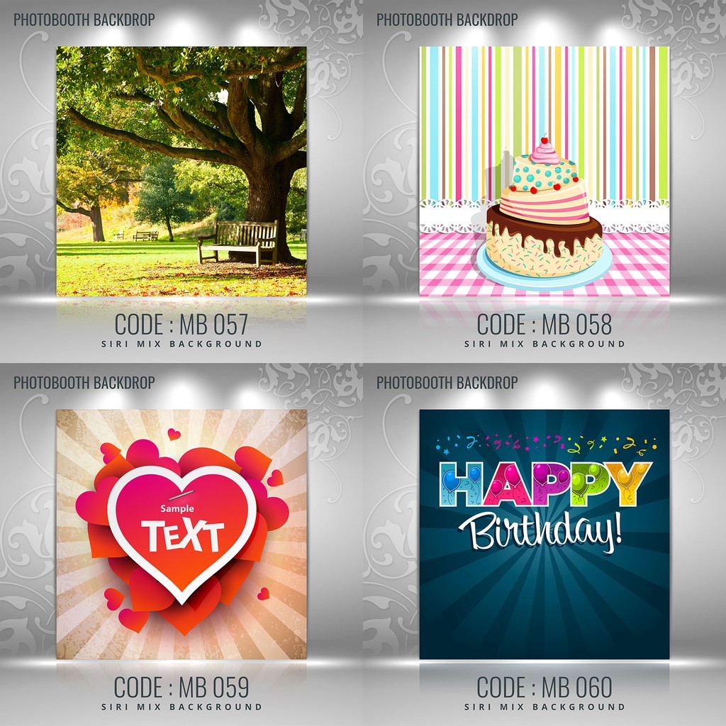 Photobooth Backdrop / Backdrop Tarpaulin Saiz 5x5ft, 6x6ft, 7x7ft ...