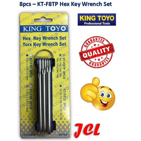 KING TOYO Folding Hex Key Wrench Set (KT-F8TP) 8PCS ( Bintang / Star ...