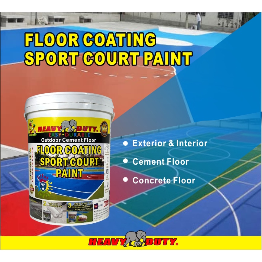 ( 5L ) HEAVY DUTY CEMENT FLOOR COATING / SPORT COURT PAINT / EXTERIOR ...