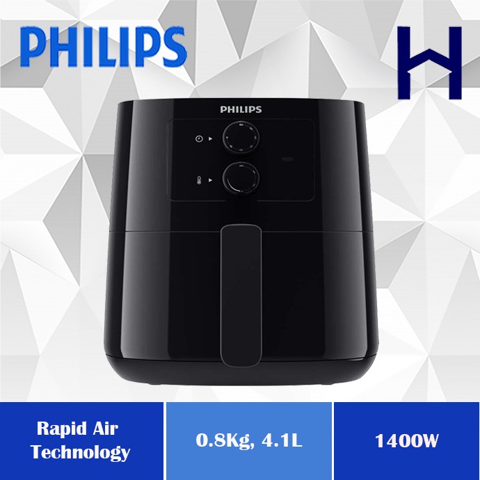 Philips HD9200 4.1L 0.8kg AirFryer With Rapid Air Technology/HD9200 (Black) | Shopee Malaysia