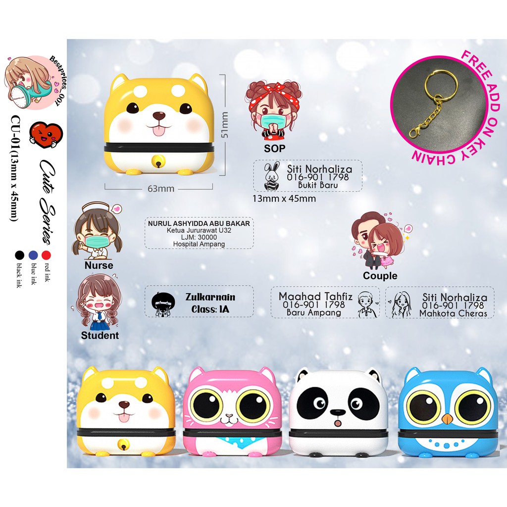 Name Stamp selfink/Name Cop ink sendiri/Flash Stamp/ink di bawah ...