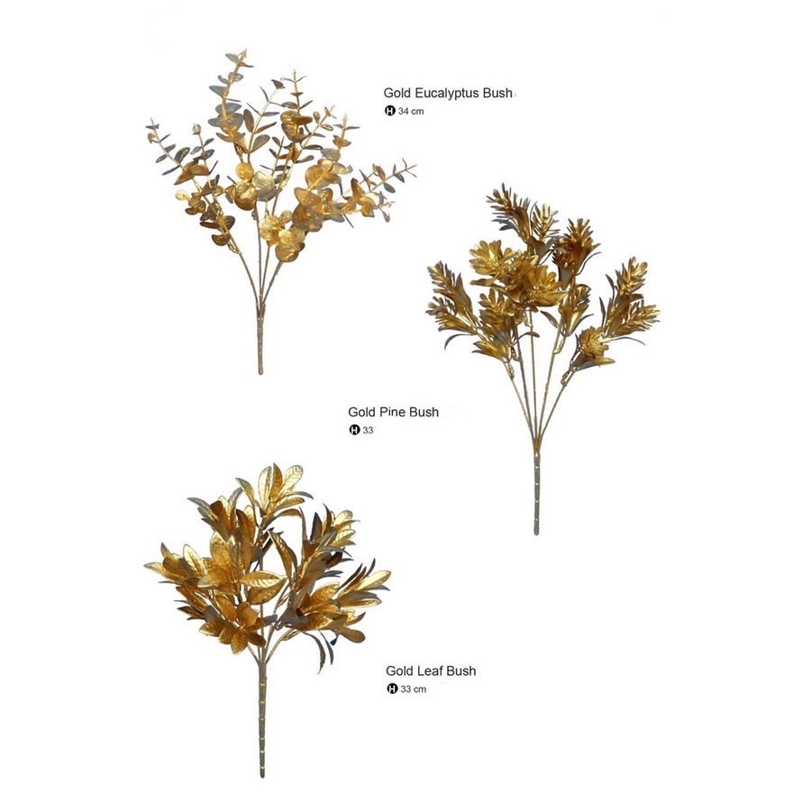 Artificial Gold Leaf / Daun Emas/ Bunga Daun Gubahan Emas /Bush ...