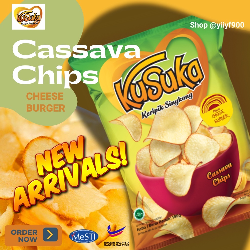 KUSUKA Keripik Singkong Rasa Cheese Burger Cassava Chips (180g) | Shopee Malaysia
