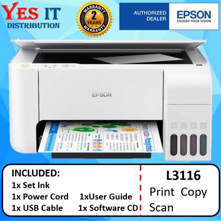 Epson EcoTank L3116 All-in-One Ink Tank Printer (Print,Scan,Copy ...