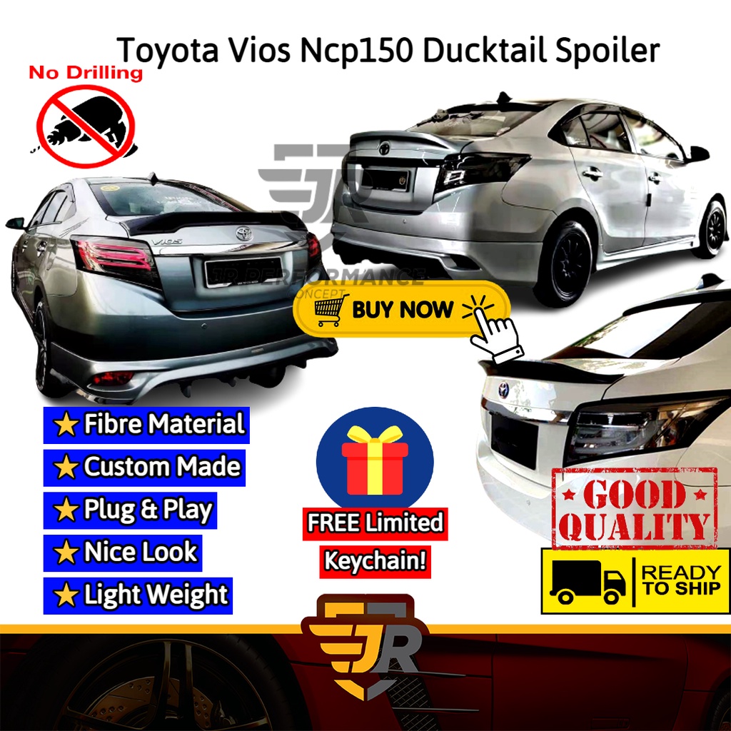 JR Custom Made Vios NCP150 Evox 86 Rear Ducktail Spoiler Toyota Vios ...
