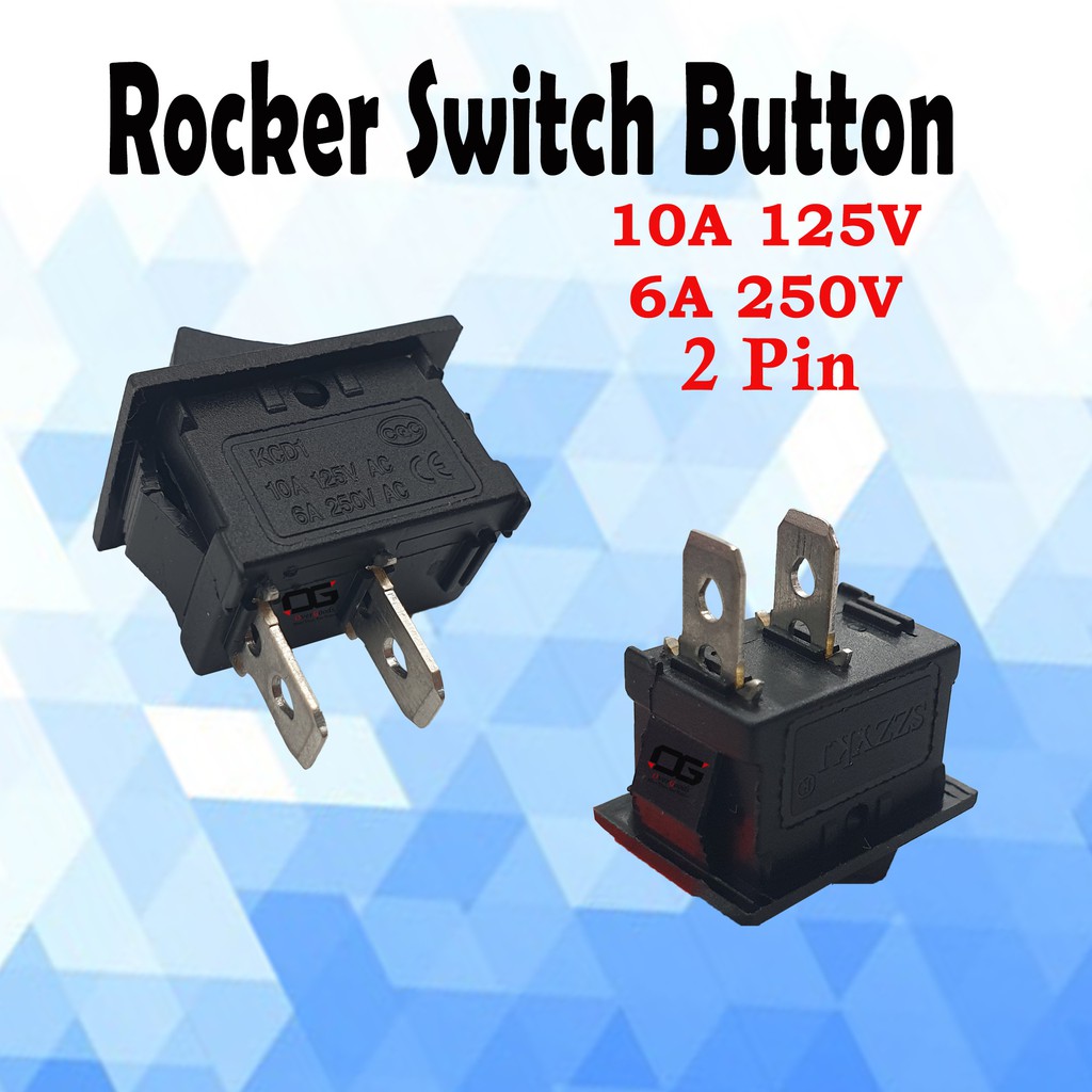 Rocker Switch KCD1 Rocker Switch Button On/Off 2 Pin 2 Way Toggle ...