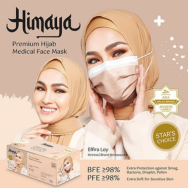 (STOCK CLEARANCE) HIMAYA HEADLOOP (HIJAB) MASK 3 PLY PREMIUM MEDICAL ...