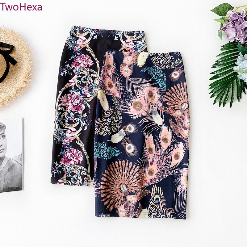 Fashion Women Pencil Skirt Floral And Animal Print Midi Skirts | Shopee ...