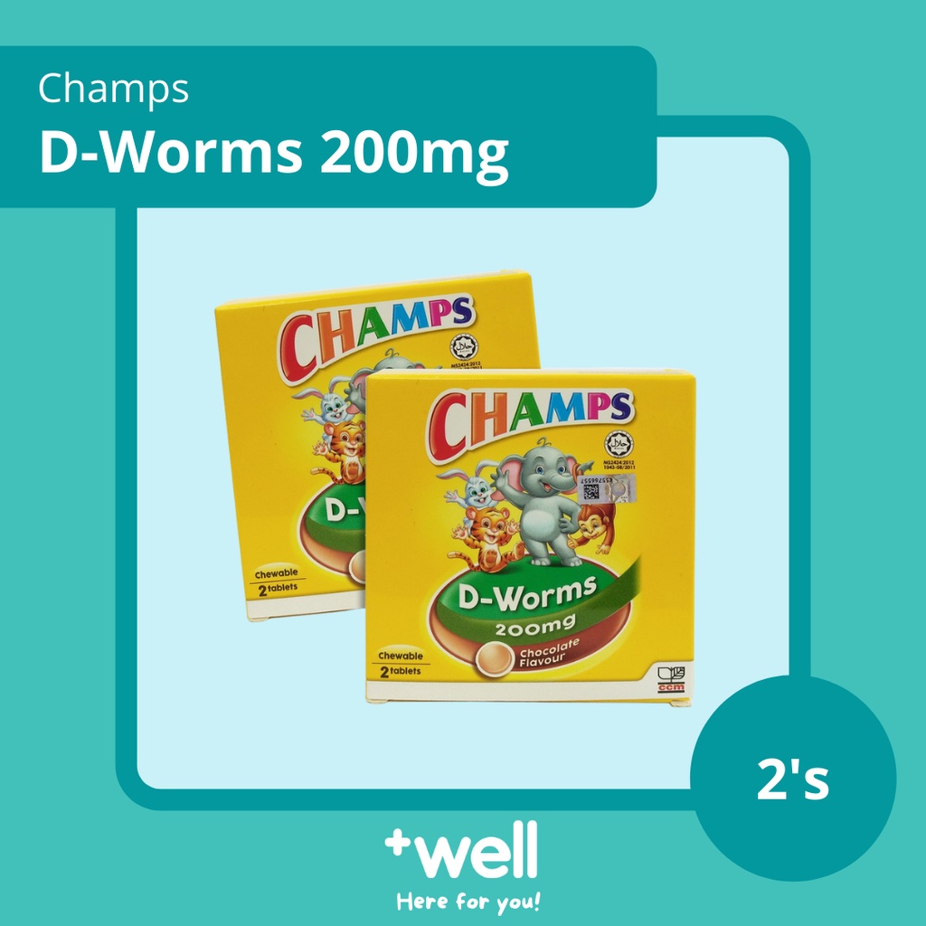 Champs D Worms 200mg Tablets 2's | Shopee Malaysia