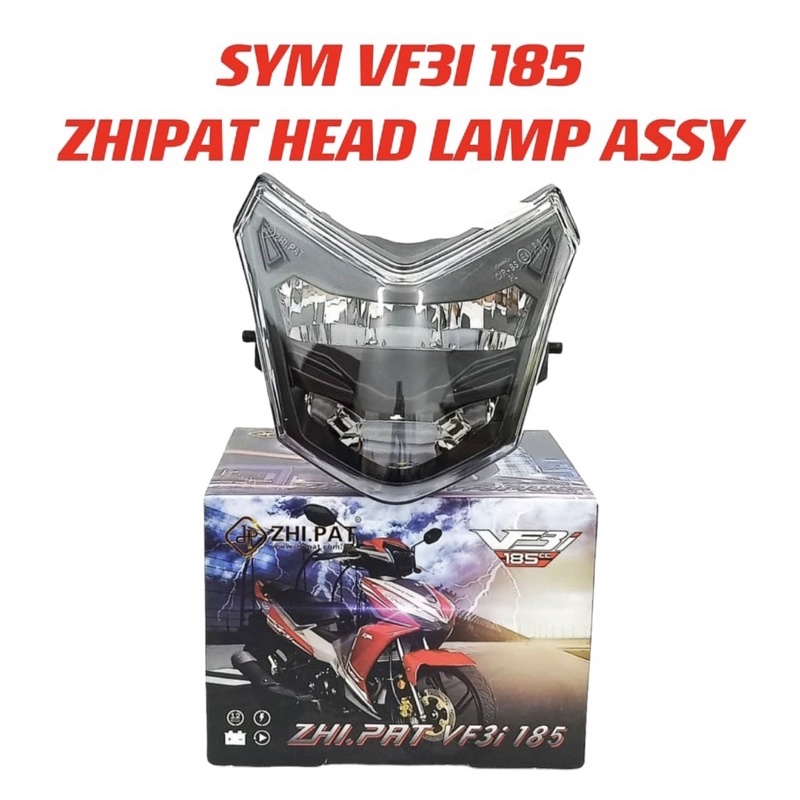 CLEAR STOCK ZHI PAT ZHIPAT SYM VF3I 185 SMOKE HEADLAMP LED FOC H4 ...