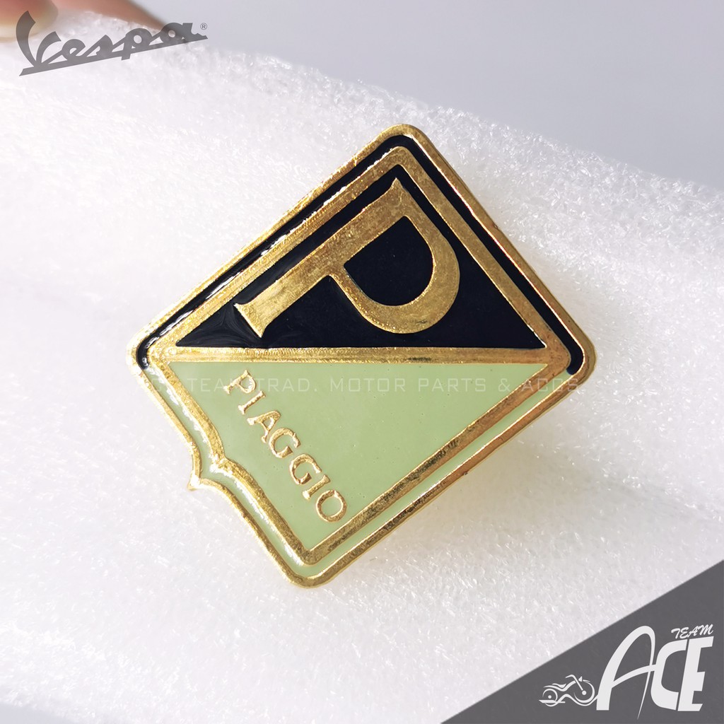 Vespa Piaggio Frame Logo Plate Stainless Steel 2D Badge Vespa Emblem ...