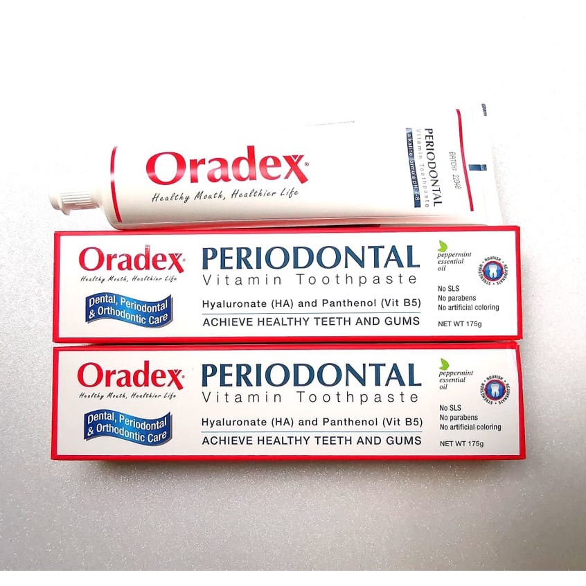 Oradex Periodontal Vitamin Toothpaste (Hyaluronate, Vit B5 & Fluoride ...