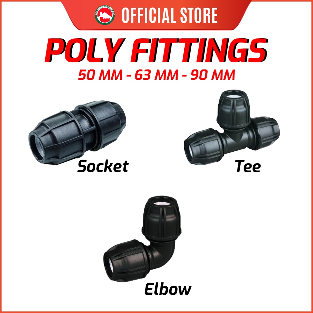 POLY SOCKET FITTING CONNECTOR JOINT - 50mm / 63mm / 90mm - SOKET PAIP ...