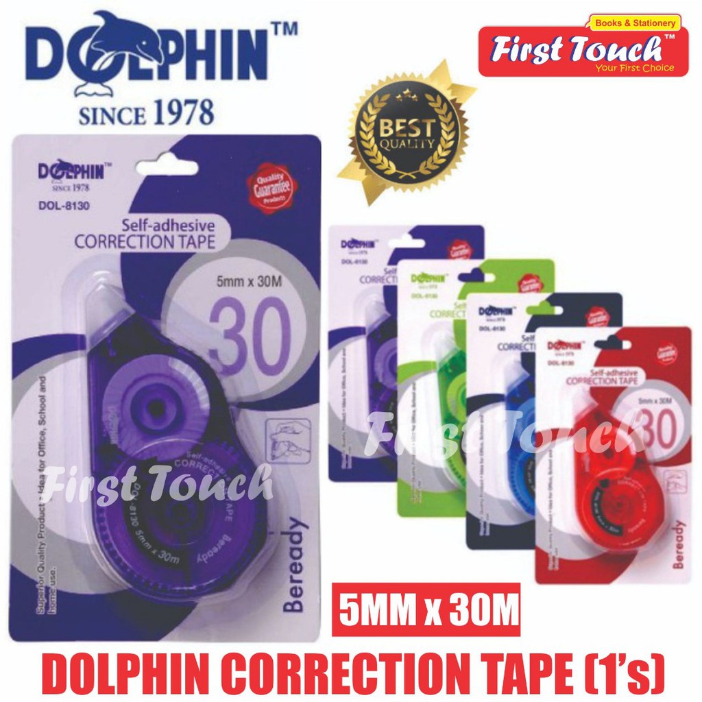 Dolphin Correction Tape 30meter (DOL-8130) | Shopee Malaysia Dolphin Correction Tape 30meter (DOL-8130) | Shopee Malaysia