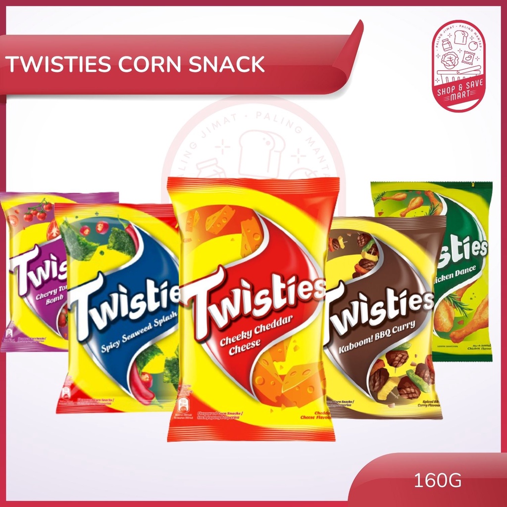 Twisties Corn Snacks - 160g (Flavor: BBQ / Roast Chicken Dance /Spicy ...