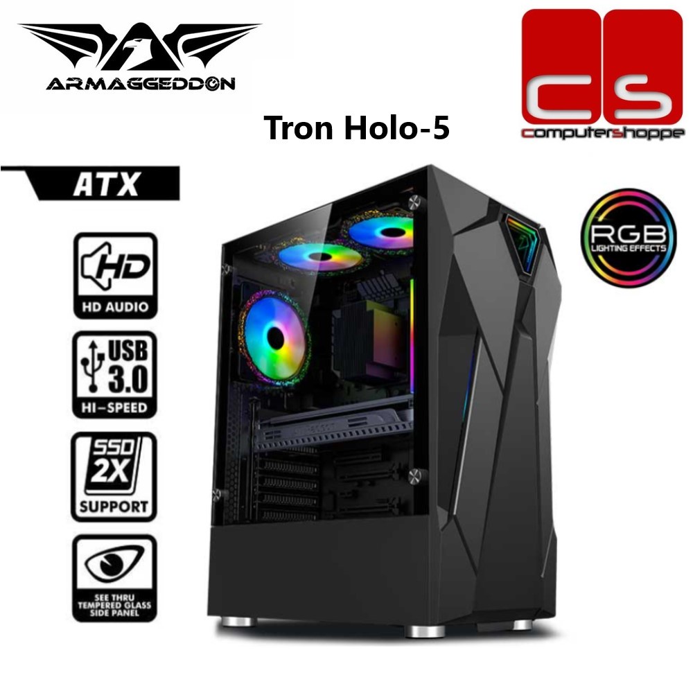 Armaggeddon Tron Holo-5 ATX WITH 3 FAN RGB Gaming Casing | Shopee Malaysia