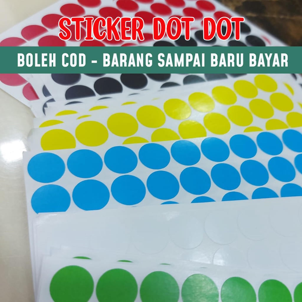 Sheet Round Circle Bulat Dot Self Adhesive Color Label Remark Code Gift ...