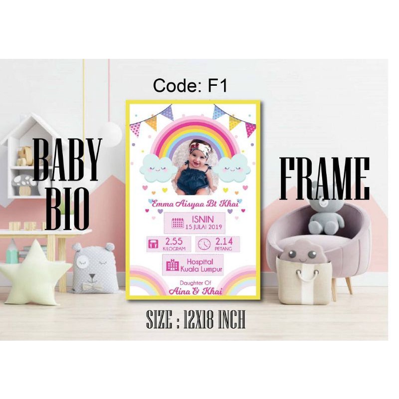 FRAME BIO BABY VIRAL ( 12 X 18 INCI ) | Shopee Malaysia