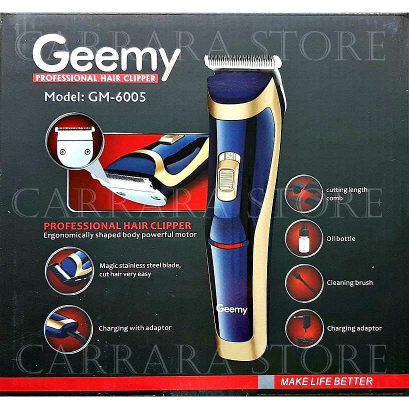 Gemmy GM-6005 Machine Gunting Rambut Rechargeable Trimmer Hair Cutter ...
