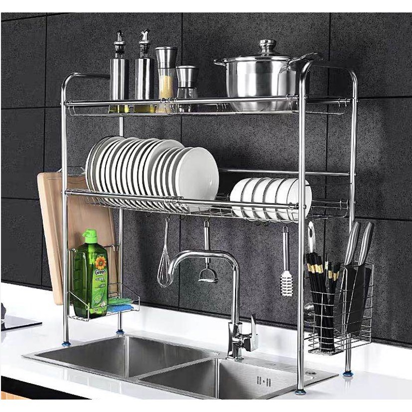 Ral pinggan sinki / aluminium rak / Sink Dish Rack 1 / 2 Tier Stainless ...