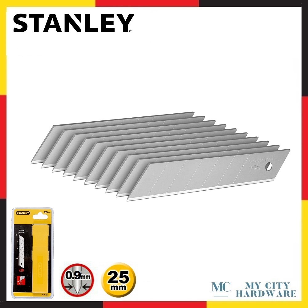 Stanley 11-325 25mm Heavy Duty Quick-Point Snap-Off Blades (10pcs ...