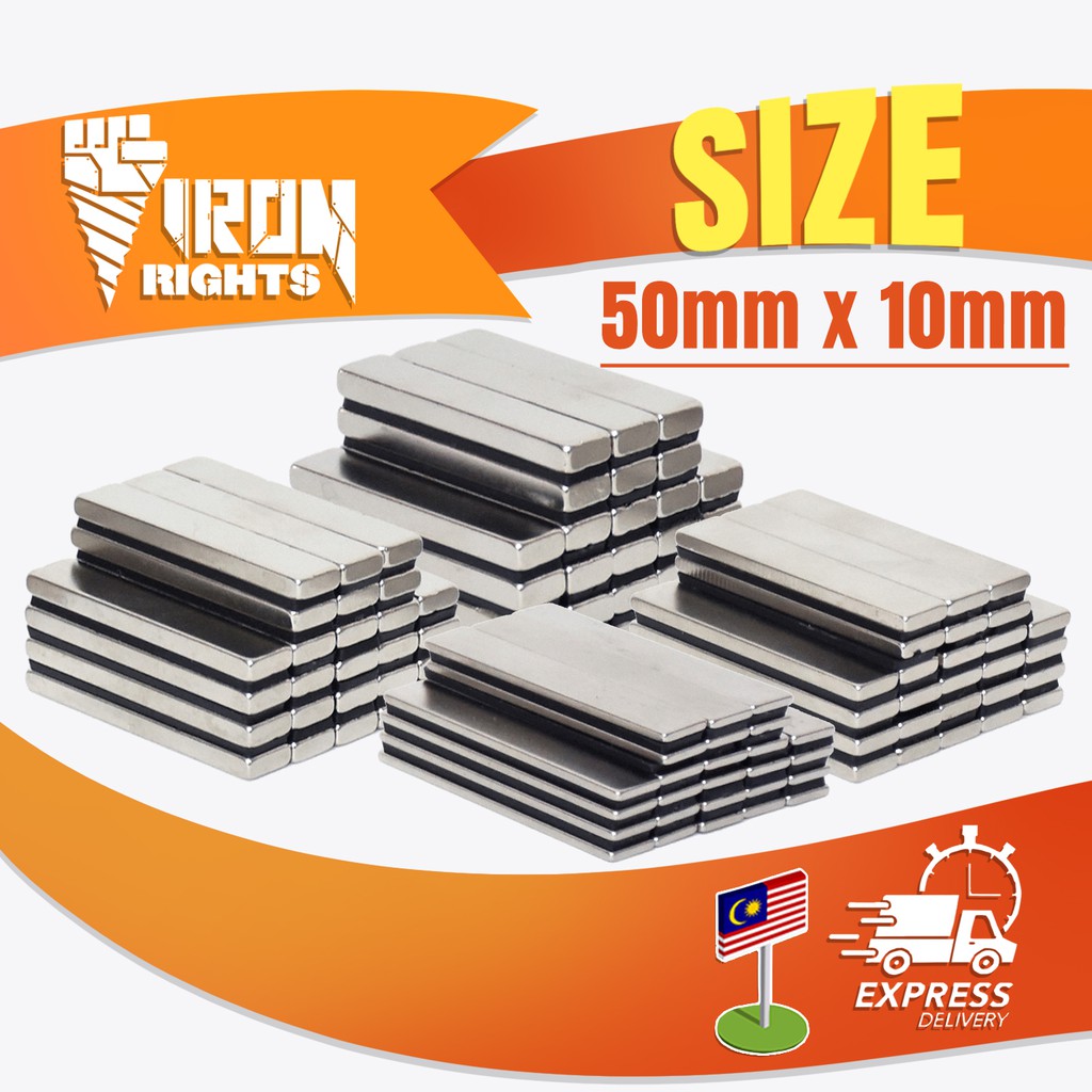 Magnet | 1PCS Neodymium Magnet 50 x 10 x 2/3/4/5 | NdFeB Super Strong ...