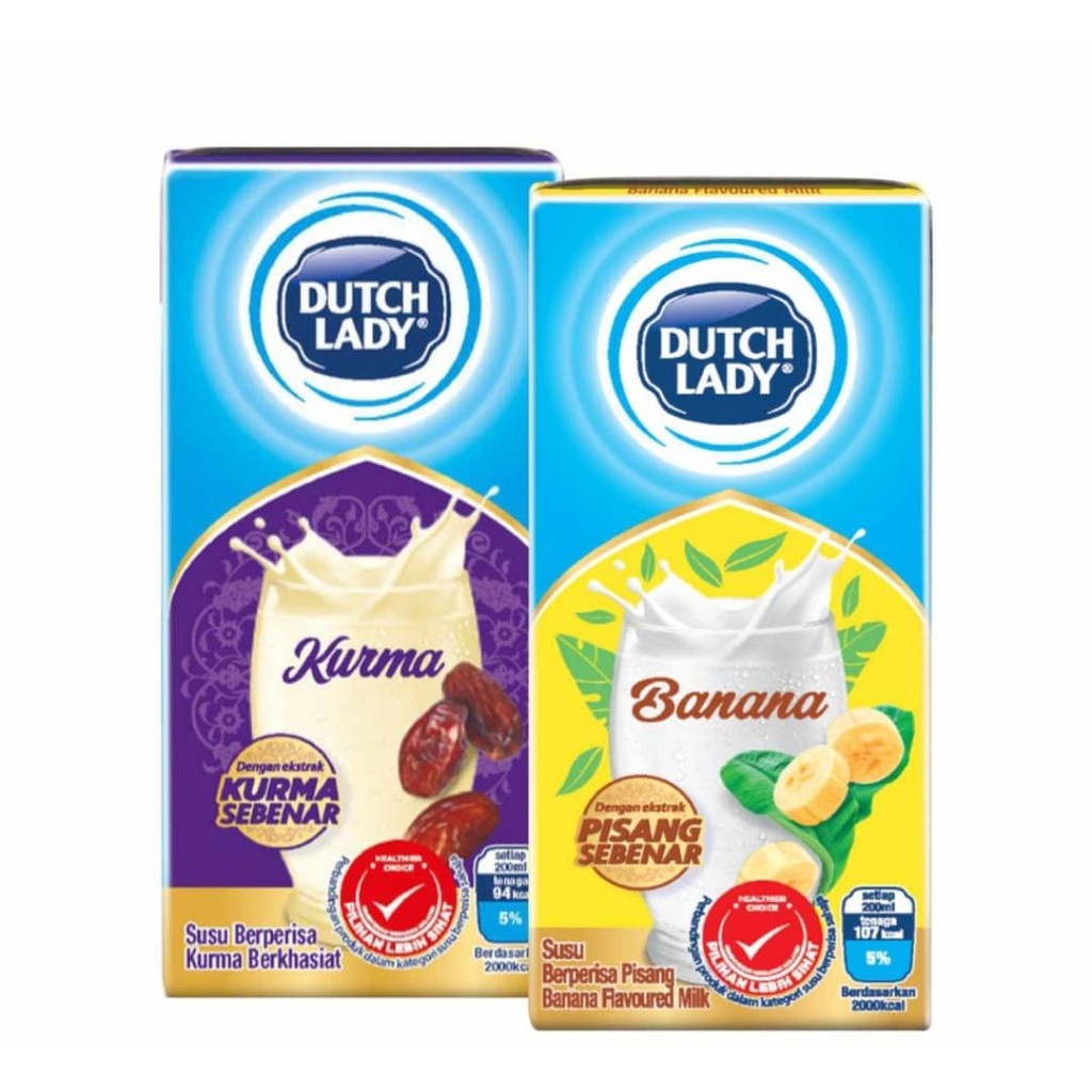 Dutch Lady BANANA/FULL CREAM/LOW FAT/KURMA/CHOCOLATE MILK 1 liter Susu ...