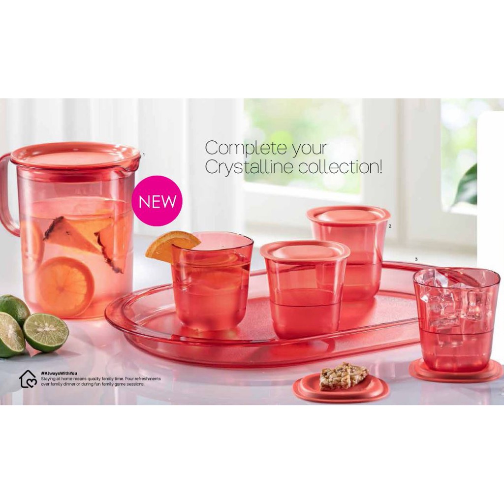 Tupperware Coral Blooms Crystalline Drinking Set (6pcs) | Shopee Malaysia