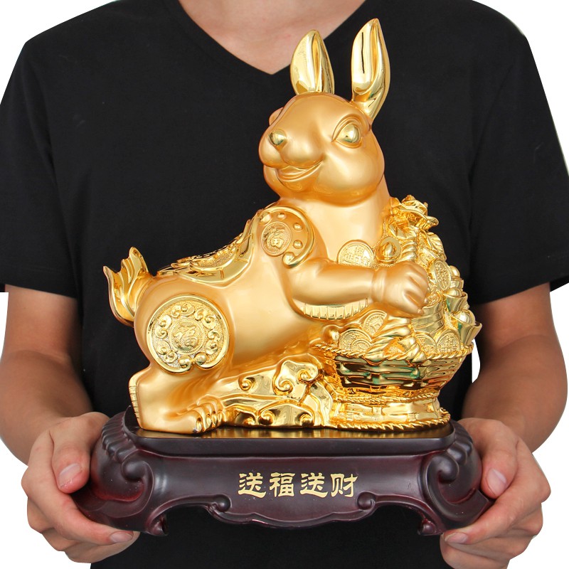 Twelve Chinese Zodiac Lucky Golden Rabbit Decorations Free Blessings ...
