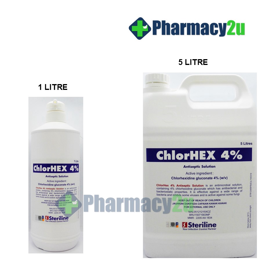 STERILINE CHLORHEX 4% ANTISEPTIC SOLUTION 5 LITRE / 1 LITRE ...
