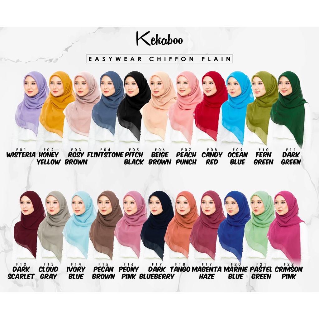 Kekaboo Tudung Bawal Easywear Plain Material Chiffon | Shopee Malaysia