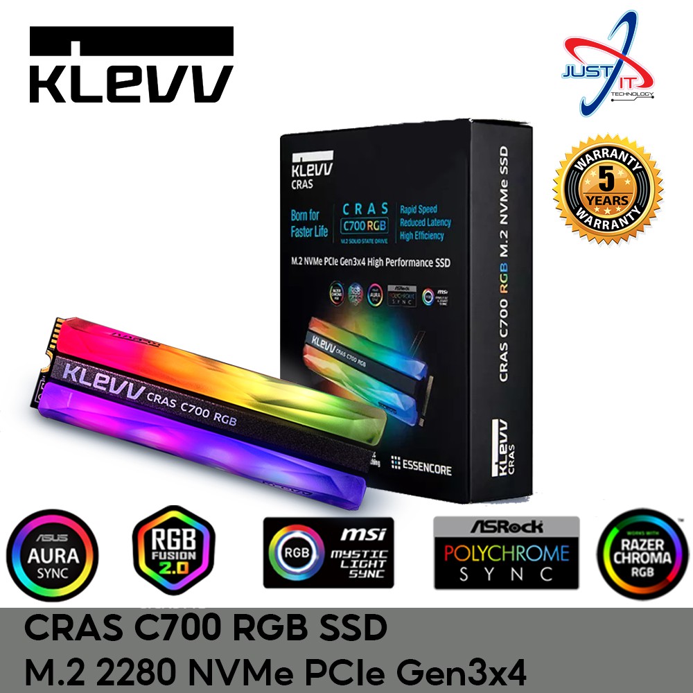 [ REDUCTION MYR 110.00 ] Klevv c700 rgb nvme pcie gen3x4 m.2 ssd ...