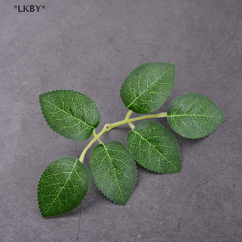 [[Luckybabys]] 10/30/50pcs Rose Leaves Artificial Greenery Fake Rose Flower Leaves DIY Craft ...