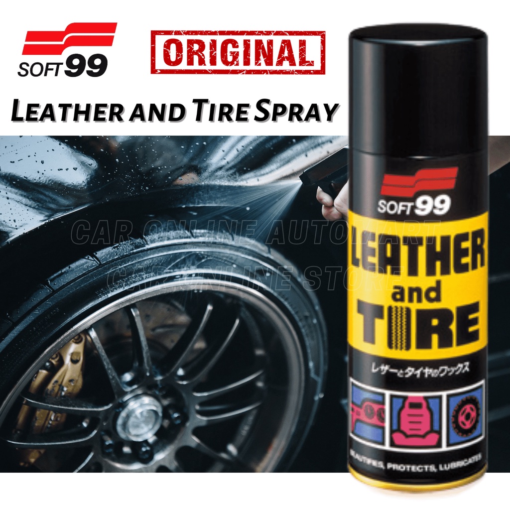 SOFT99/ Soft 99 Leather & Rubber & Tire Spray Wax 420ml Original Soft ...