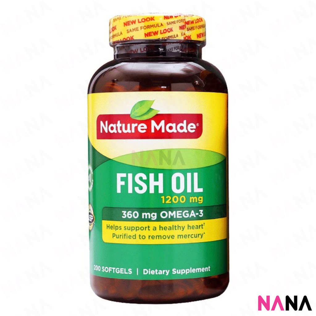 Nature Made Fish Oil 1200 mg (with 360 mg Omega-3), 200 Softgels ...