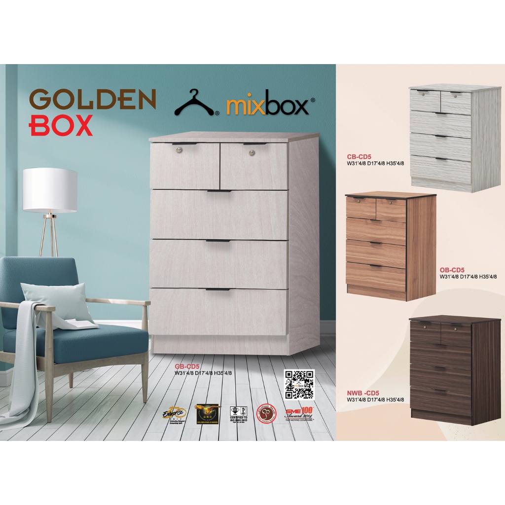GOLDEN BOX - 5 DRAWER CABINET / 5 LACI KABINET | Shopee Malaysia
