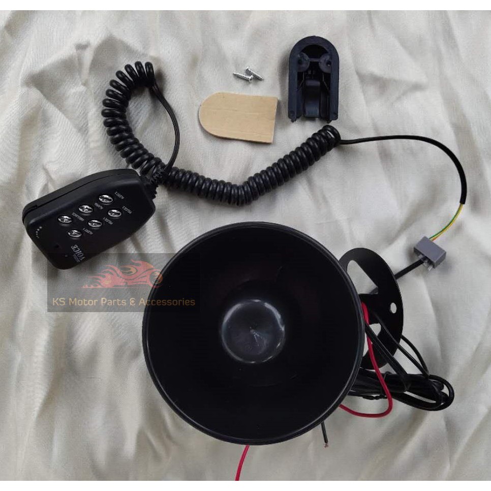 READY STOCK motorcycle horn police Tones horn siren 6 sound Adjustable ...