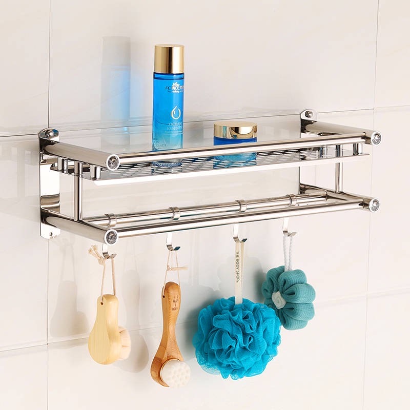 Stainless Steel Bathroom Shampoo Rack Storage Shelves Shelf Keeper ...