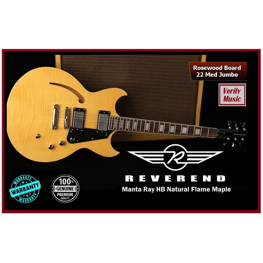 Reverend Manta Ray HB Natural Flame Maple Electric Guitar | Shopee Malaysia