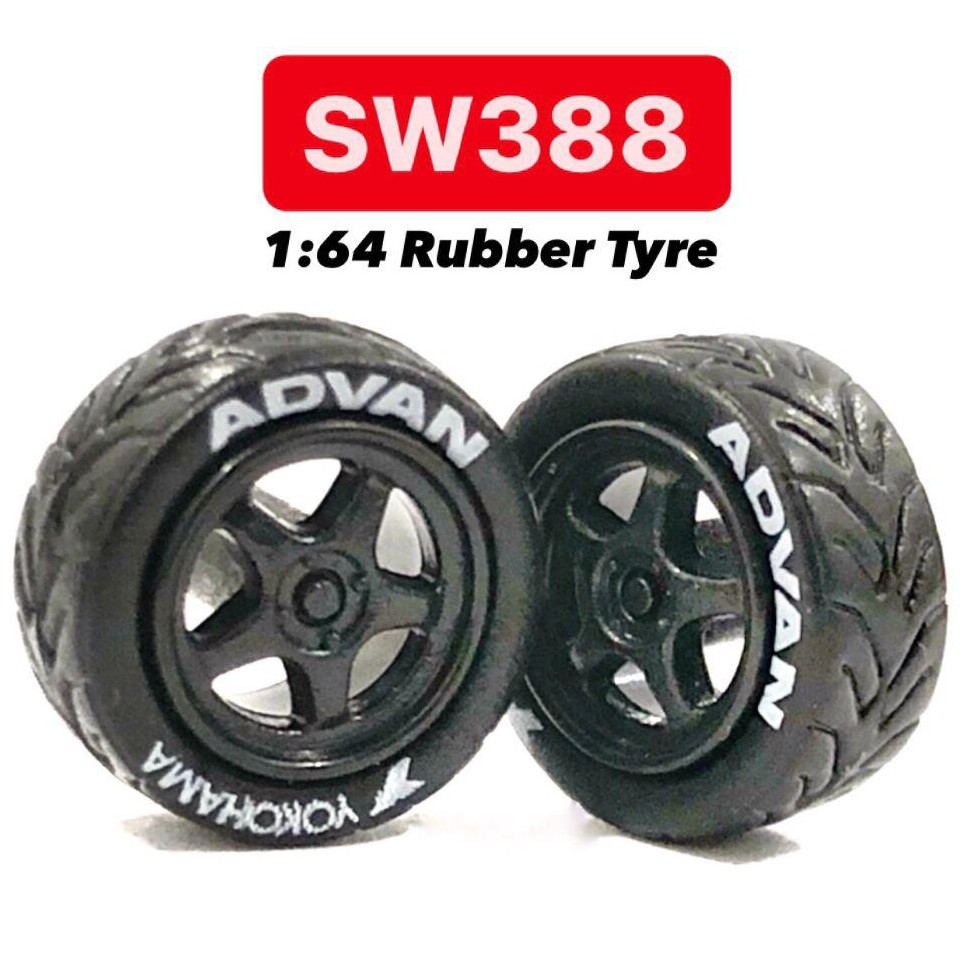 1: 64 Rubber Tires SW388 fit Hot Wheels toy cars models - 1 set ...