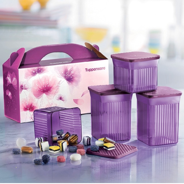 Tupperware Elegant Square Set (4pcs) | Shopee Malaysia