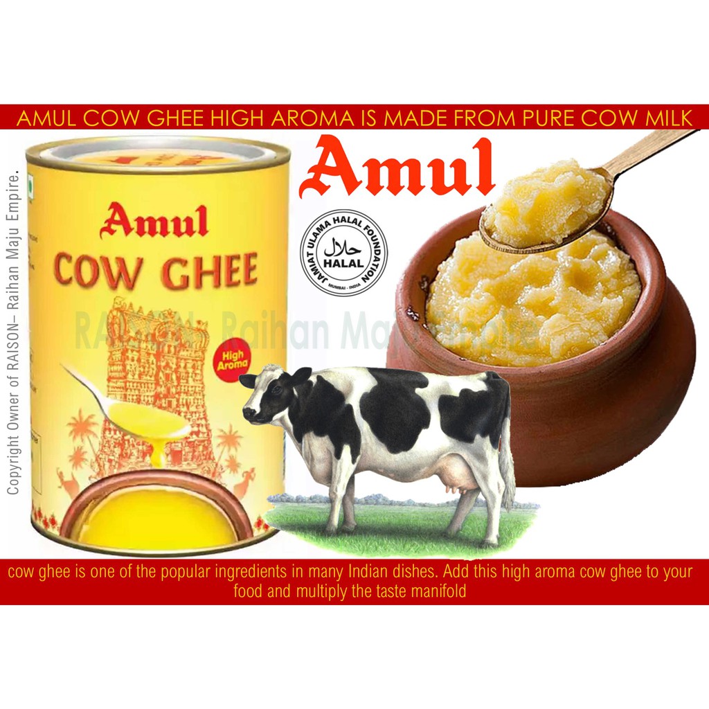 AMUL COW GHEE HIGH AROMA IS MADE FROM PURE COW MILK - 1 Liter | Shopee ...