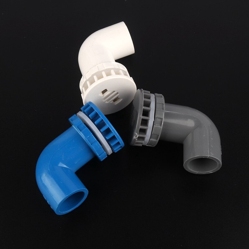 1pc Inner Dia 20-50mm PVC 90 Degree Drainage Elbow Connectors for Fish ...
