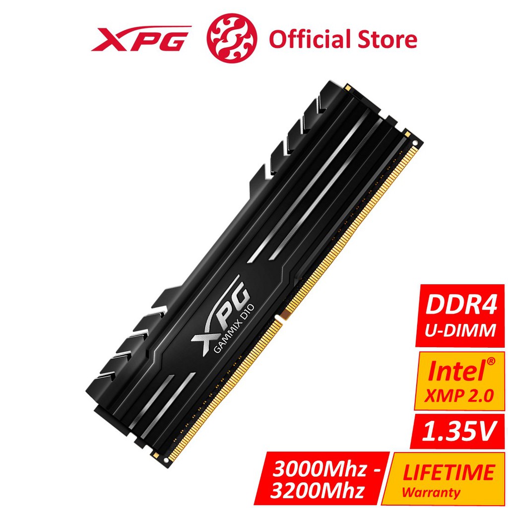 ADATA RAM D10 DDR4 3000/3200/3600 XPG - Red/Black (8GB/16GB) | Shopee ...