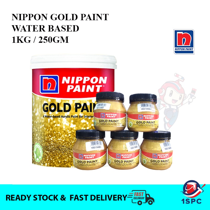 Nippon Paint Gold Acrylic Water Based Interior & Exterior Cat Emas Wood ...