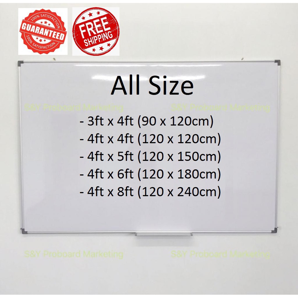 Magnetic Whiteboard Size 3x4 4x4 4x5 4x6 4x8 White Board | Shopee Malaysia