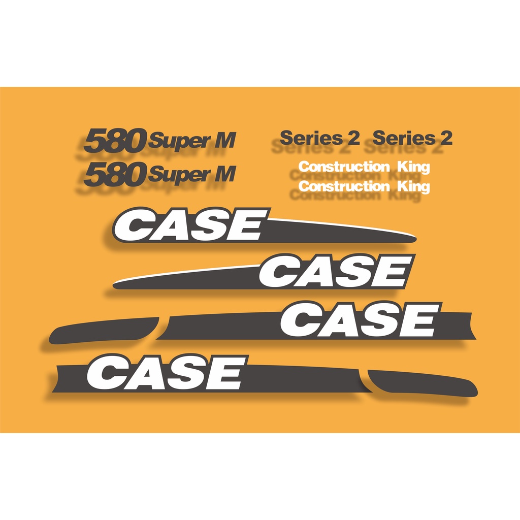 Backhoe Loader Case 580 M / Super M Sticker One set. Black and ...