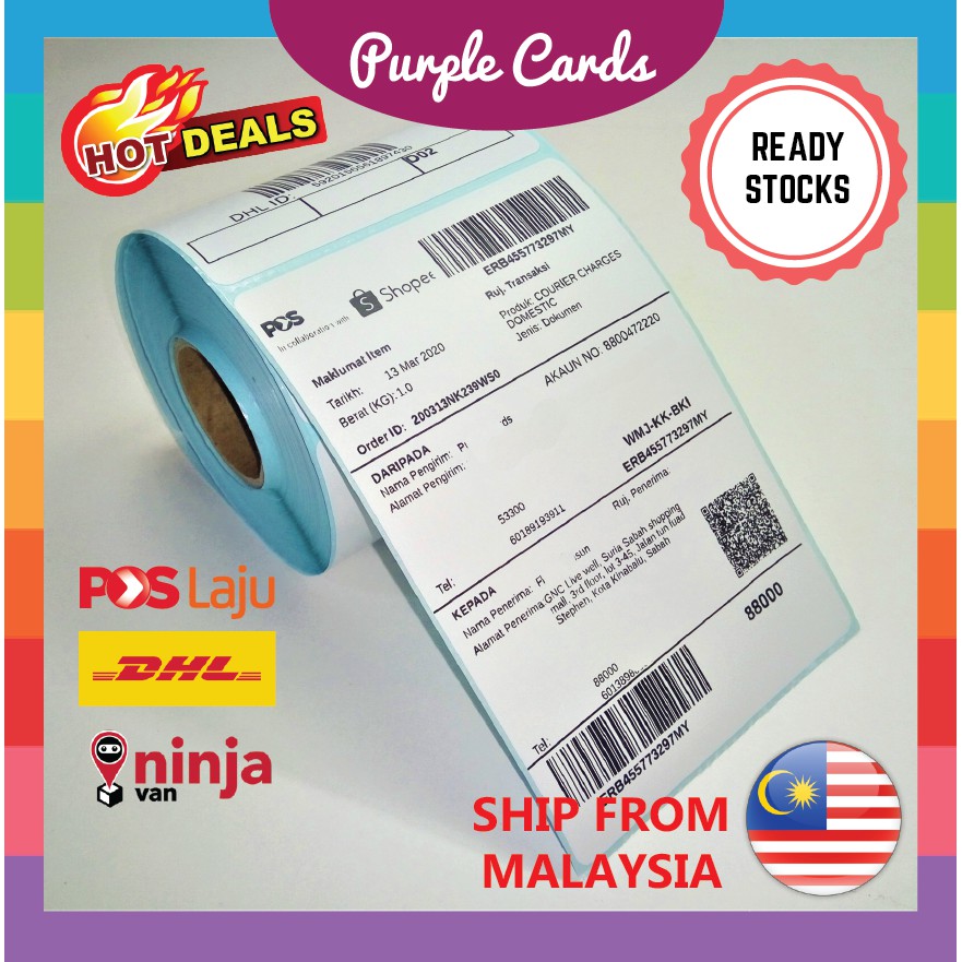 Thermal Sticker Label / Shipping Label / Consignment Note / Thermal ...