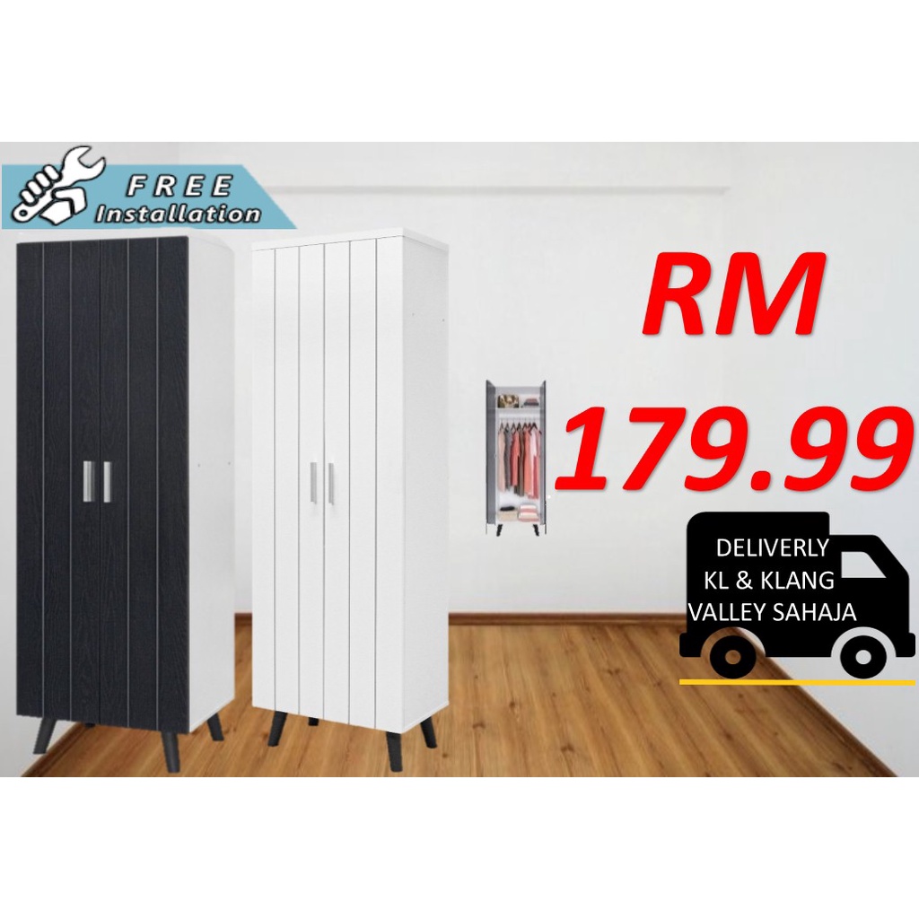 Almari Baju / Almari Pakaian/2PINTU ALMARI/2DOOR WARDROBE (SIAP PASANG ...