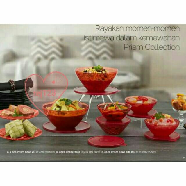 LIMITED Tupperware red prism collection (10pcs) | Shopee Malaysia